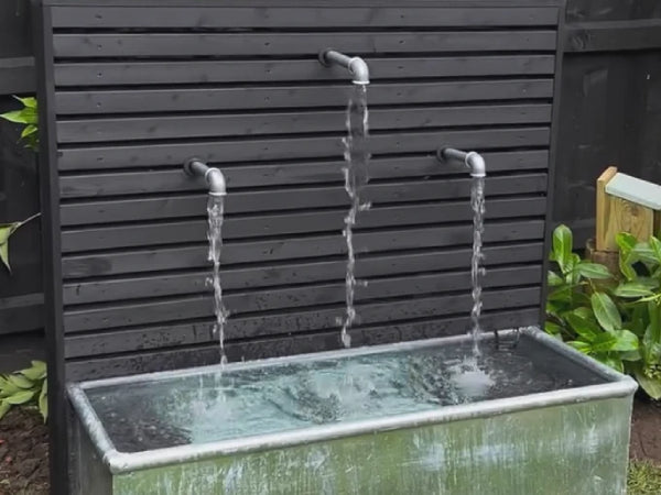 Bespoke Water Feature Using A Galvanised Water Tank